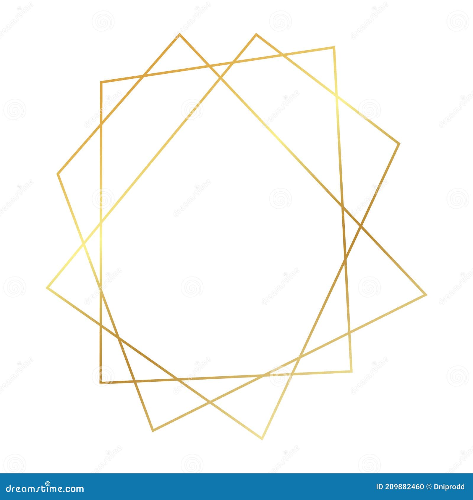 Gold Geometric Polygonal Frame Stock Vector - Illustration of copper ...