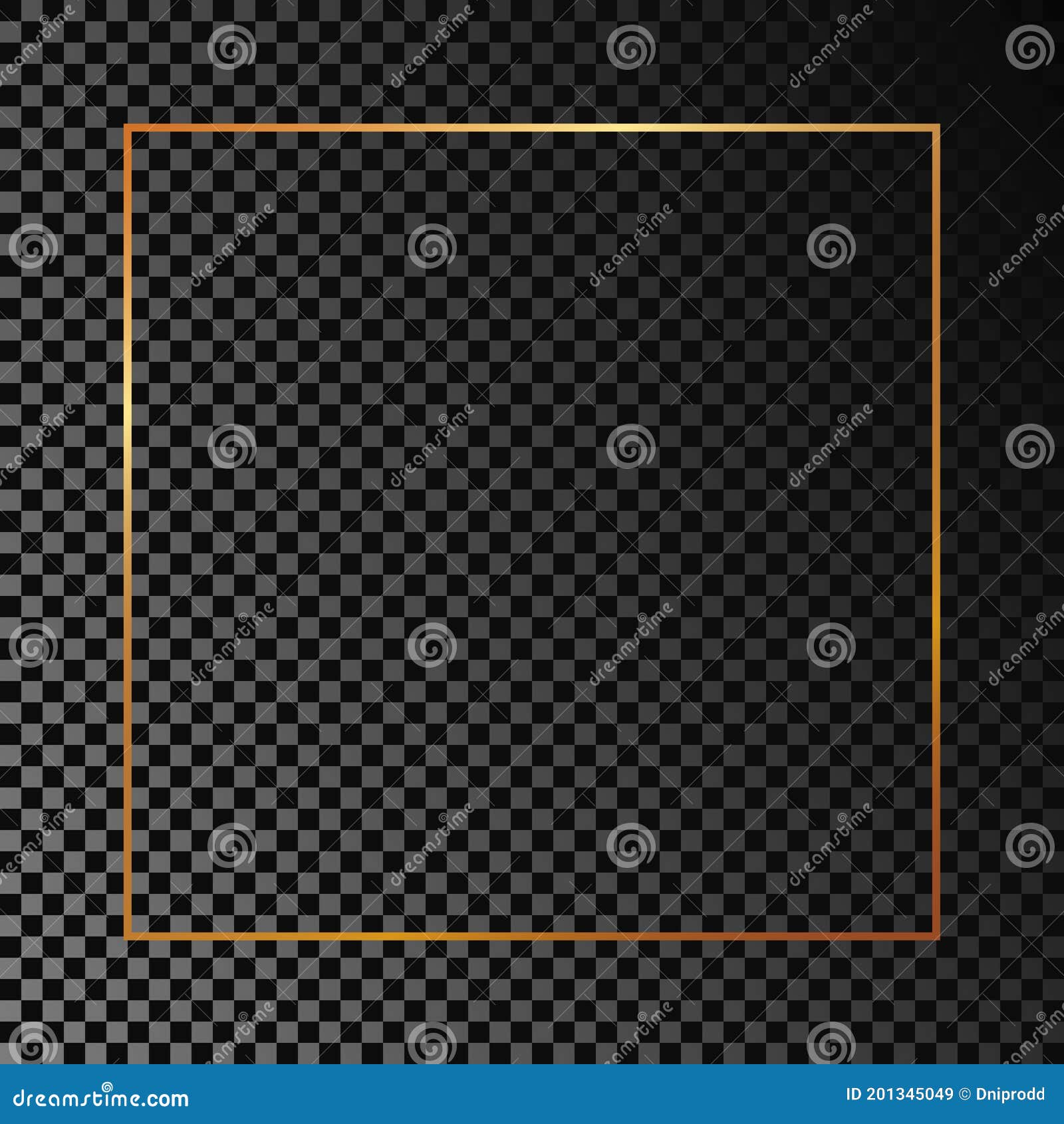 Gold glowing square frame stock vector. Illustration of abstract ...