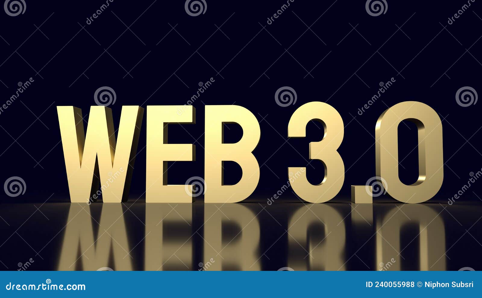 Web3 Text In Three Dimensions Isolated On White Background. 3d ...