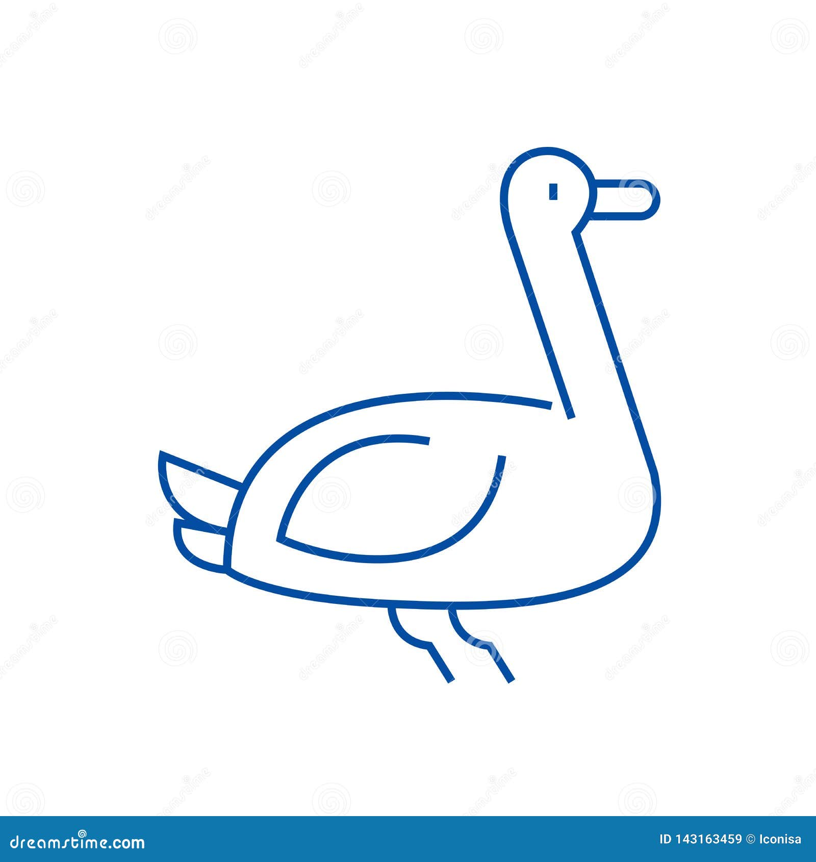 Goose Line Icon Concept. Goose Flat Vector Symbol, Sign, Outline ...