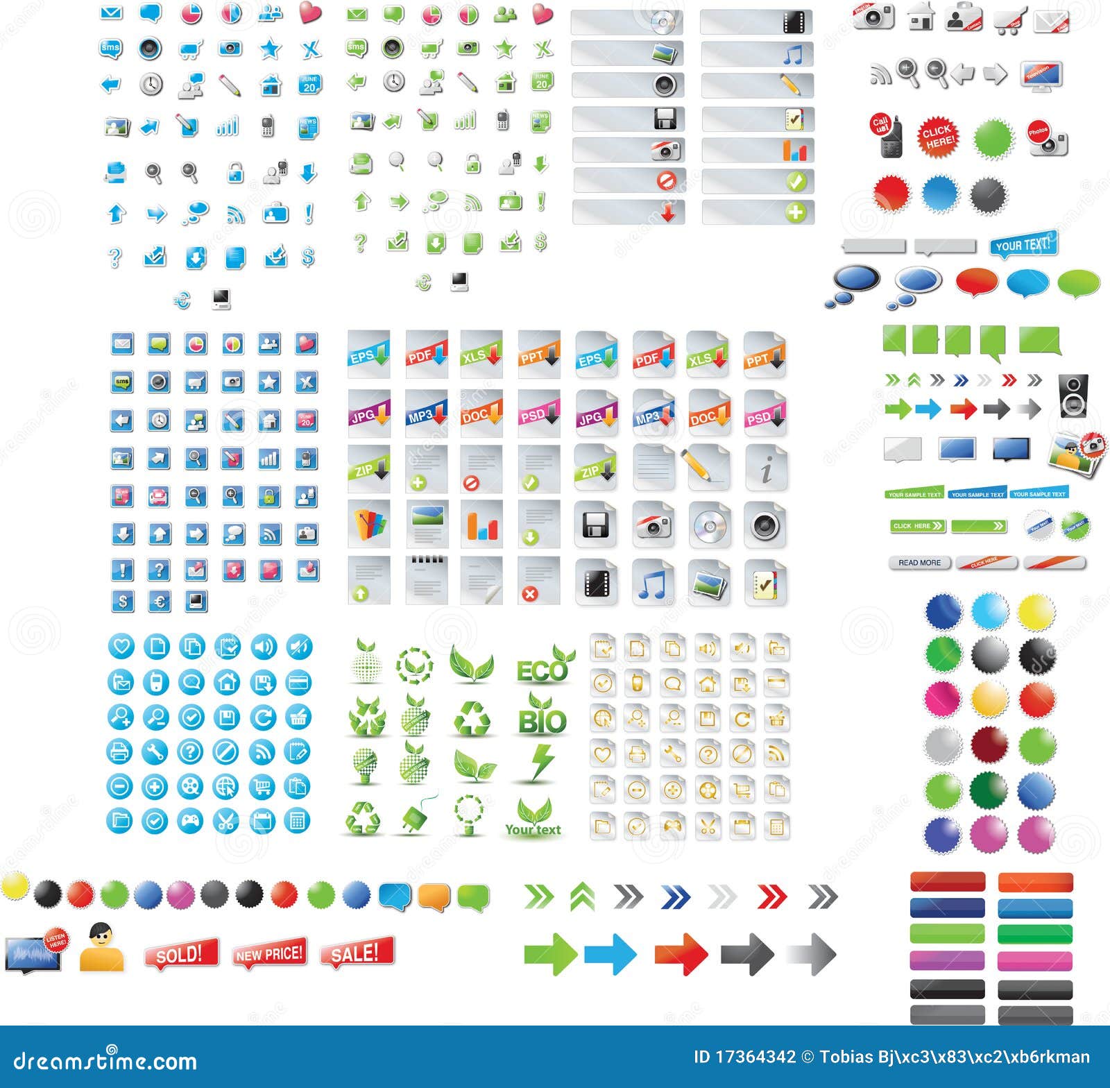 Web graphic collection stock illustration. Illustration of empty - 17364342