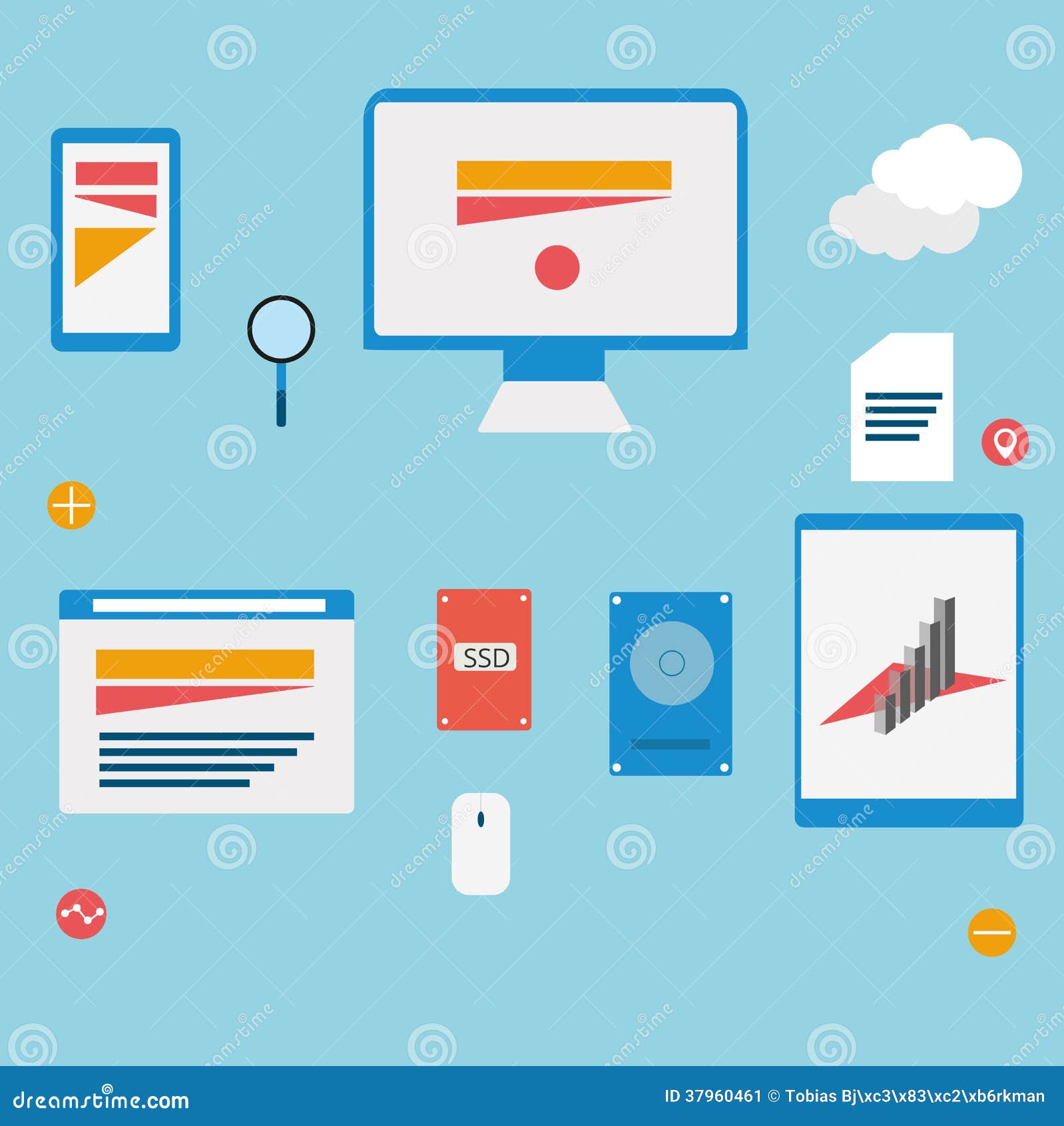 Web graphics stock illustration. Illustration of smartphone - 37960461