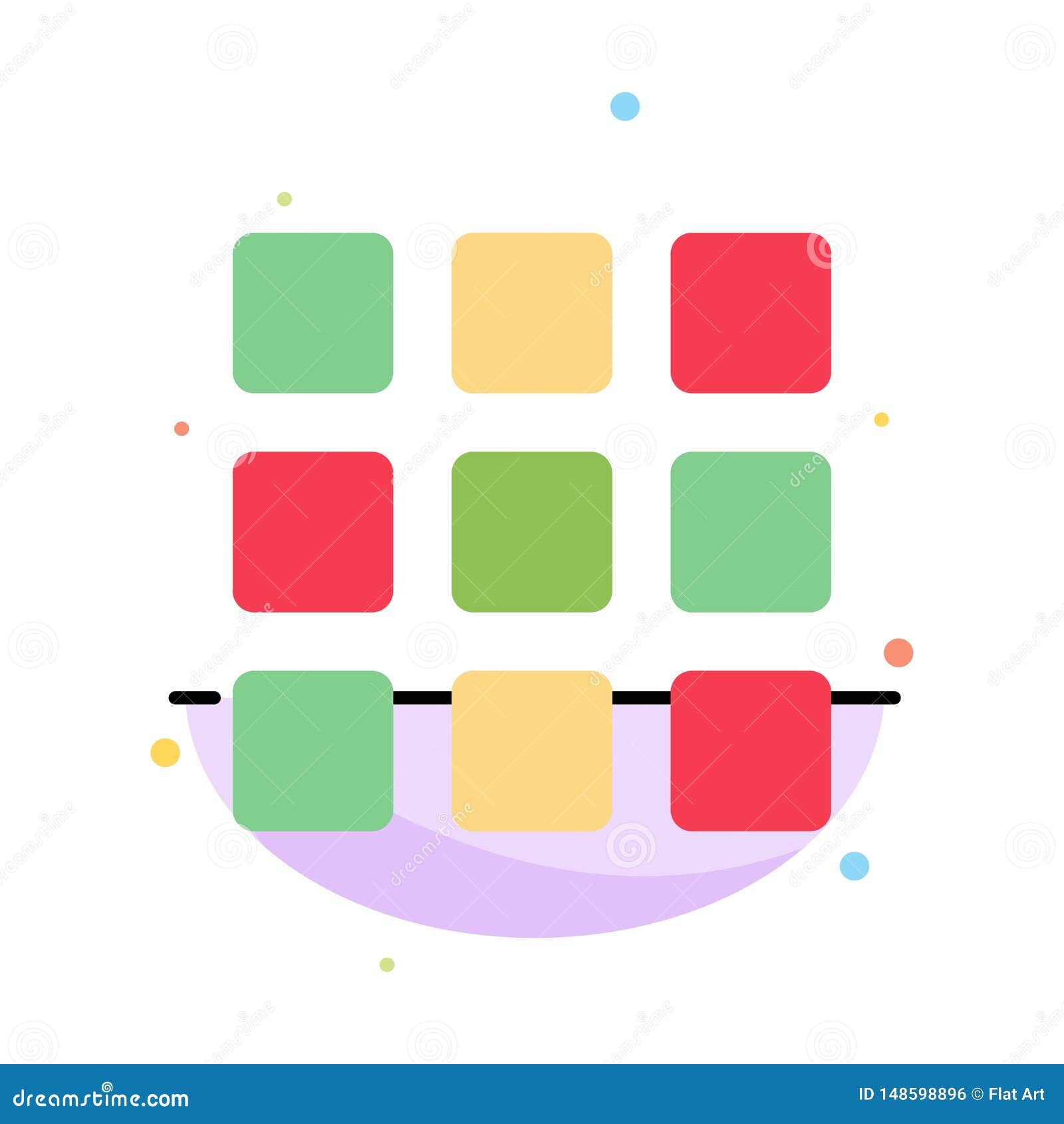 Web, Grid, Shape, Squares Abstract Flat Color Icon Template Stock ...