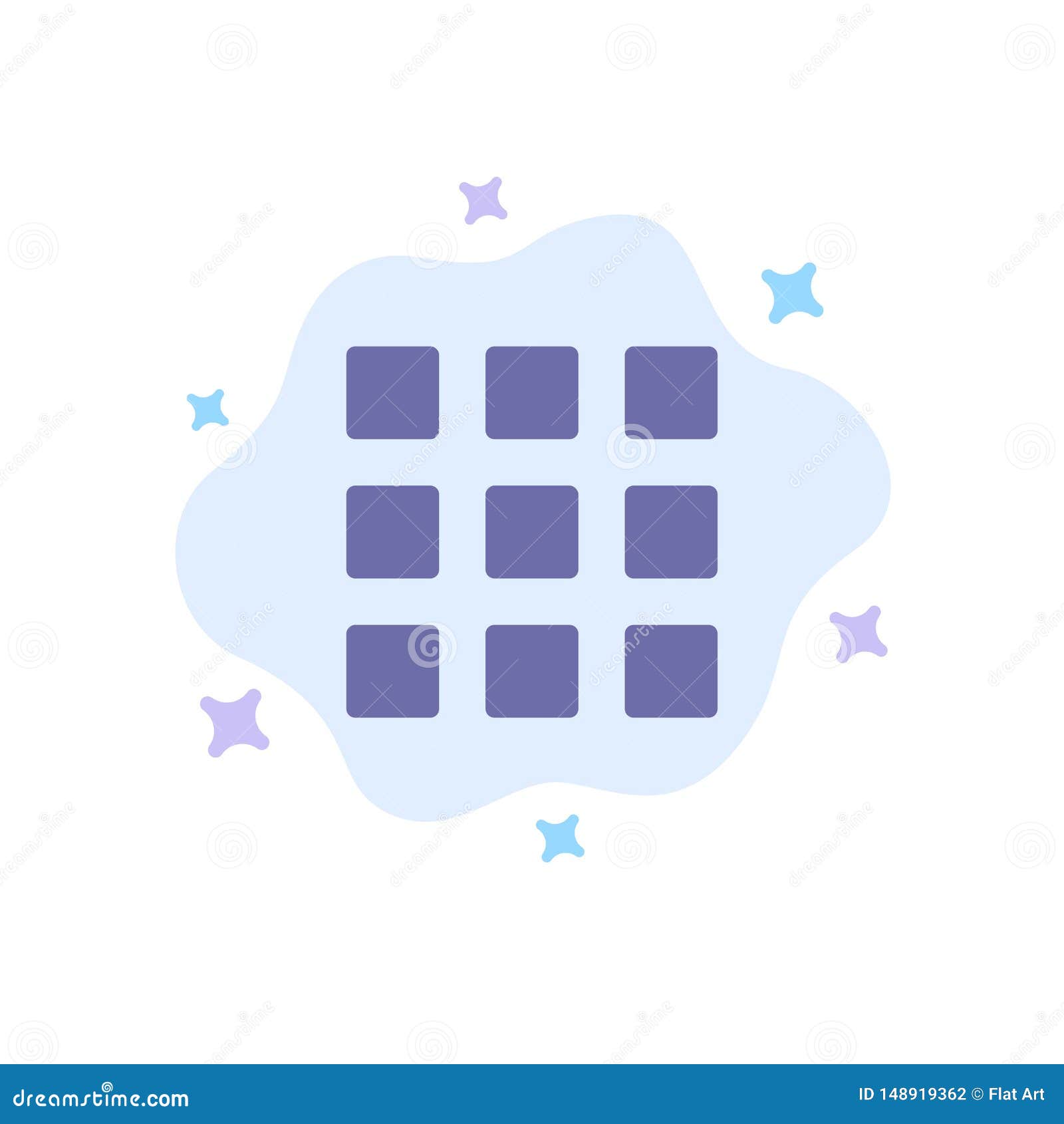 Web, Grid, Shape, Squares Blue Icon on Abstract Cloud Background Stock ...