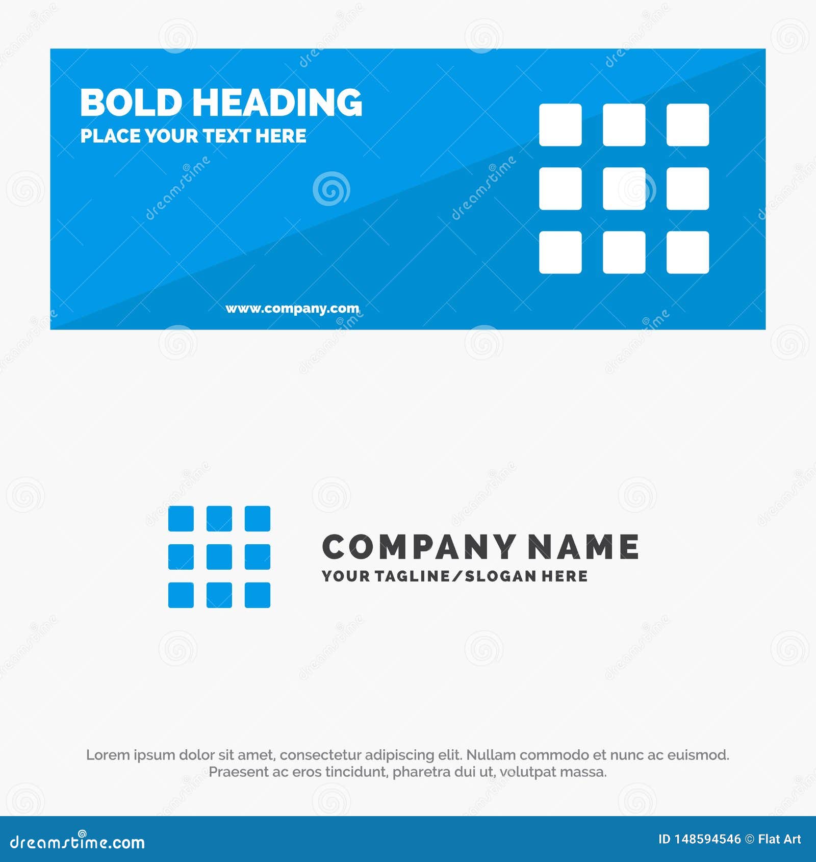 Web, Grid, Shape, Squares SOlid Icon Website Banner and Business Logo ...