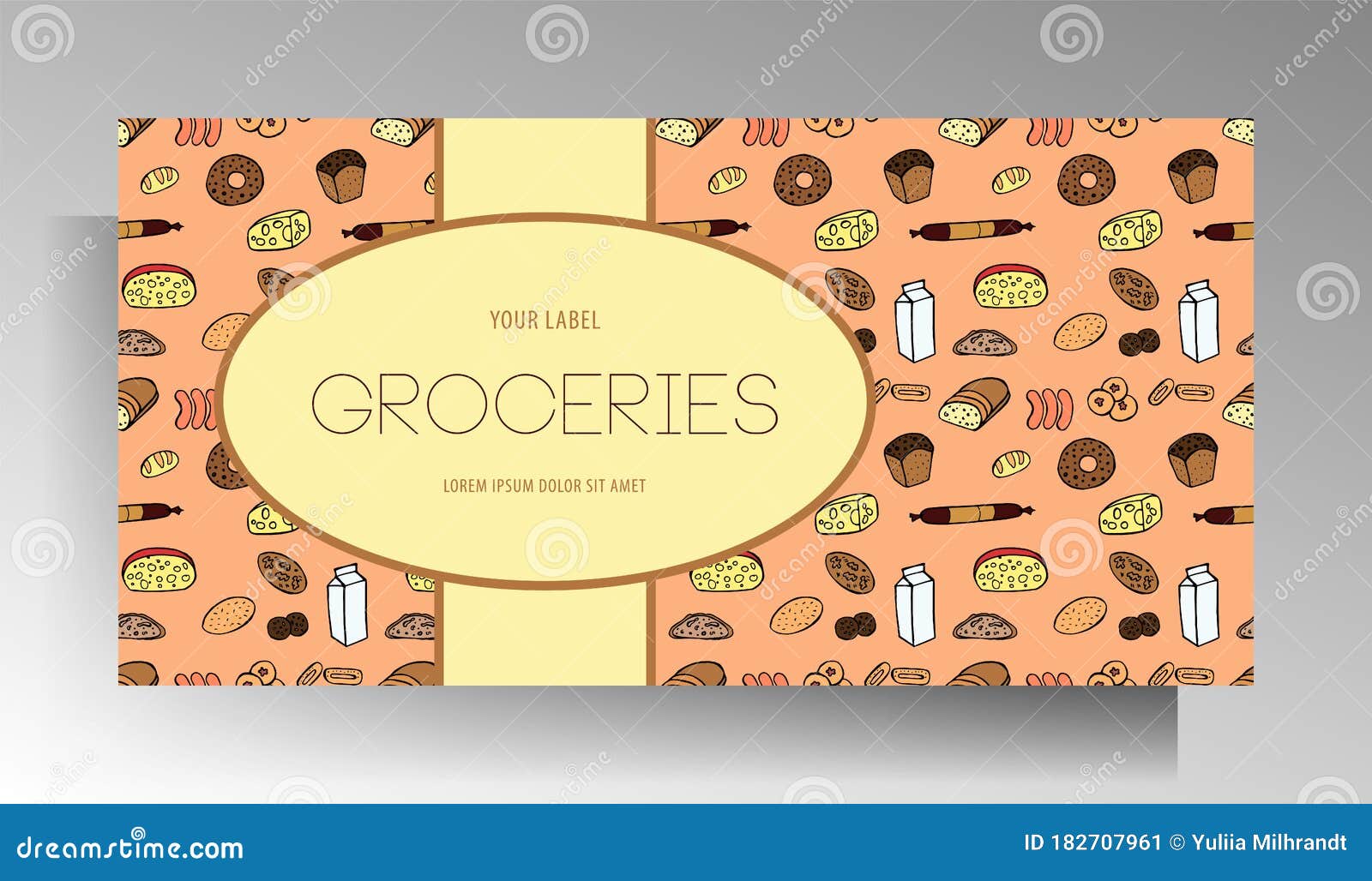 Grocery Banner Template Design. Vector Stock Illustration ...