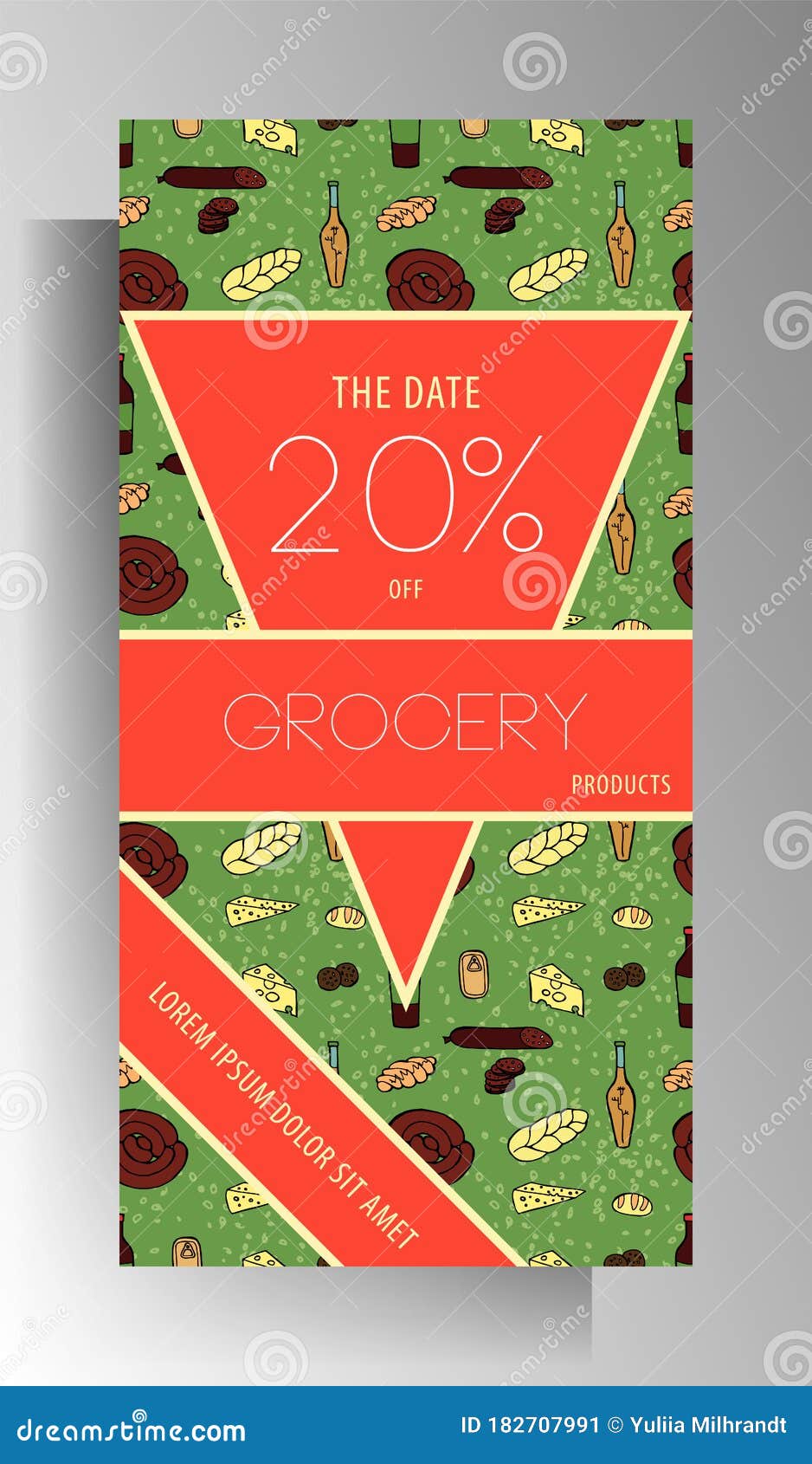 Grocery Banner Template Design. Vector Stock Illustration ...