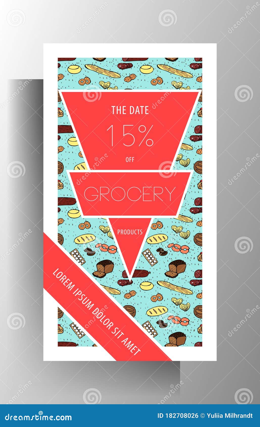 Grocery Banner Template Design. Vector Stock Illustration ...