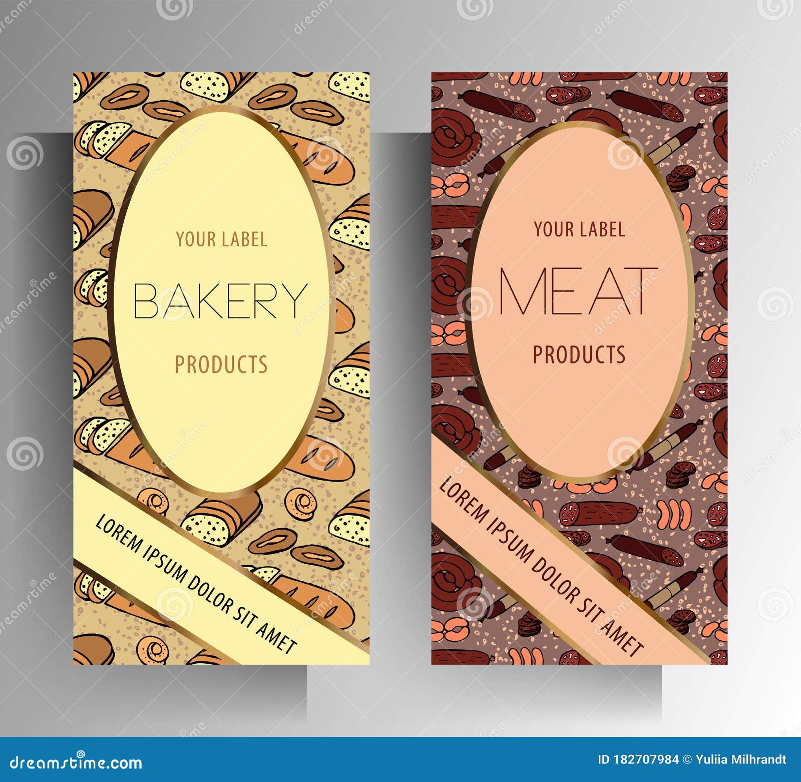 Grocery Store Banner Template Set. Stock Illustration - Illustration of ...