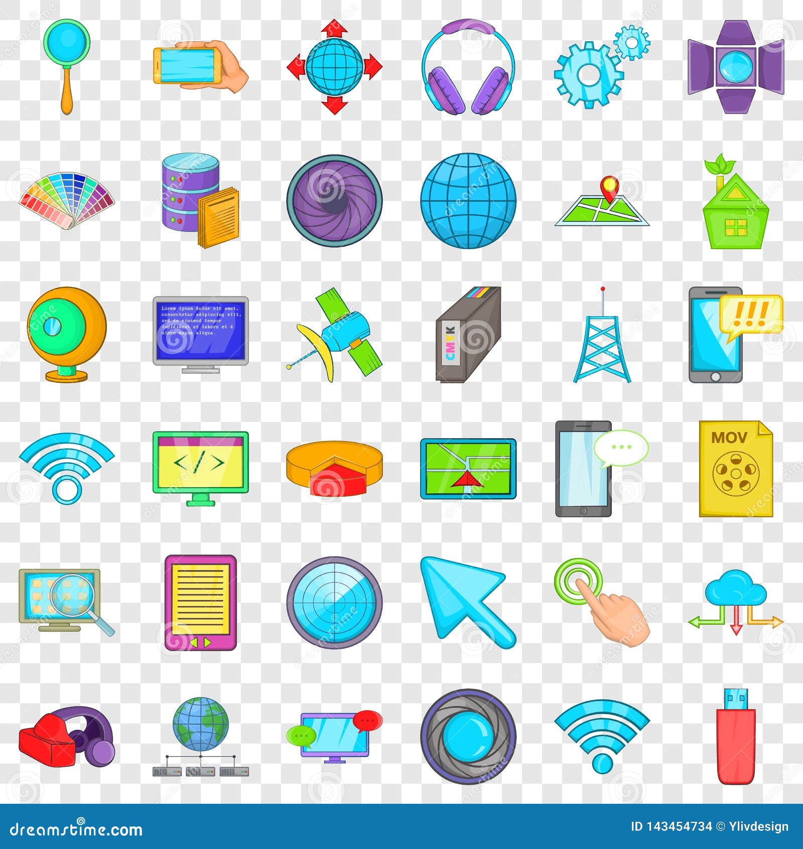Web Growth Icons Set, Cartoon Style Stock Vector - Illustration of cmyk ...