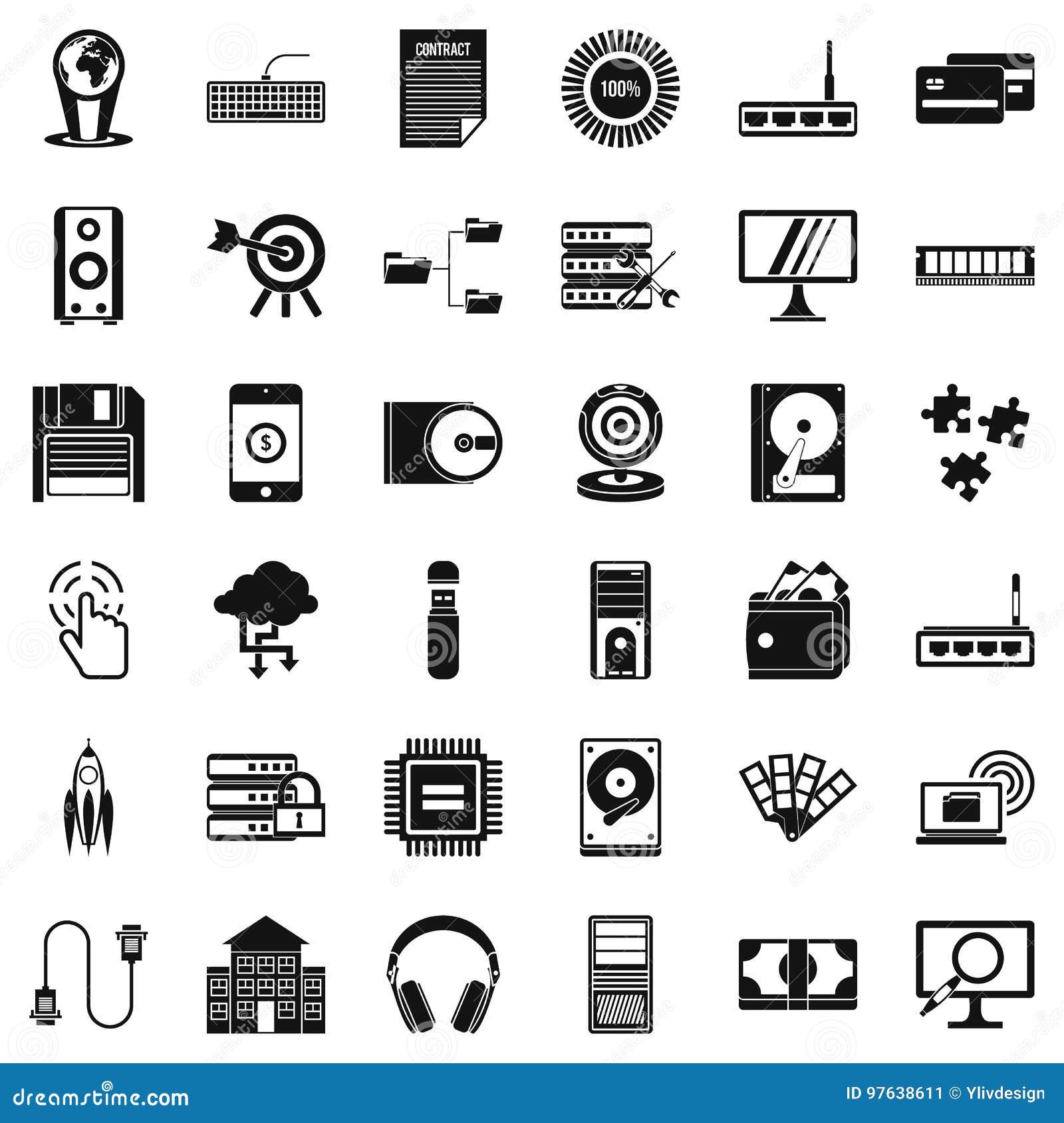 Web Growth Icons Set, Simple Style Stock Vector - Illustration of ...