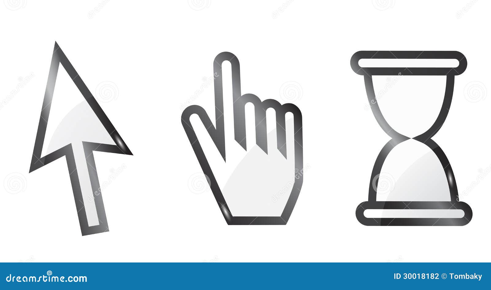 Hand and Arrow Cursor with Hour-glass Stock Vector - Illustration of ...