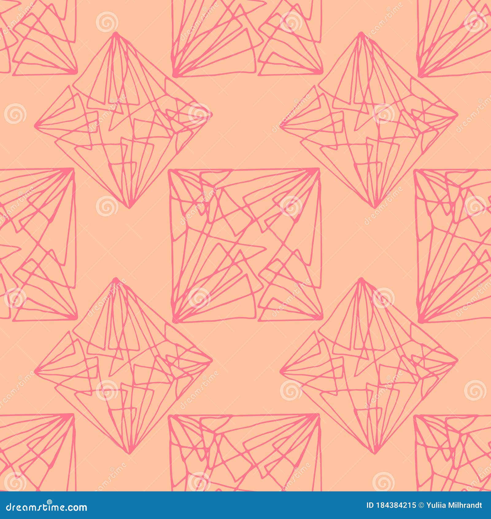 Hand Drawn Abstract Seamless Texture on an Orange Pastel Background ...