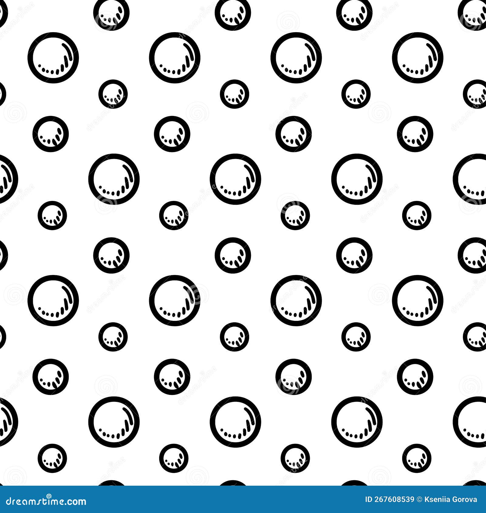 Hand Drawn Bubble Seamless Pattern. Vector Illustration in Sketch Style ...