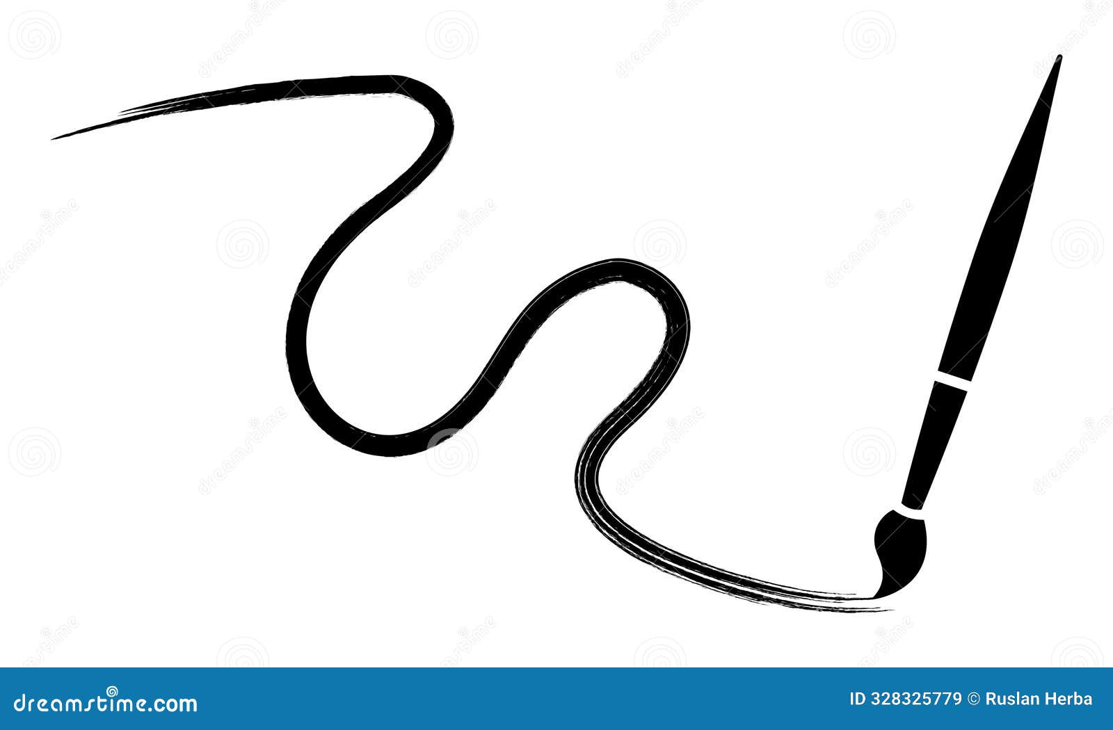 Hand Drawn Line Paint Brush. Hand Drawn Wave Line Element. Brush Stroke ...