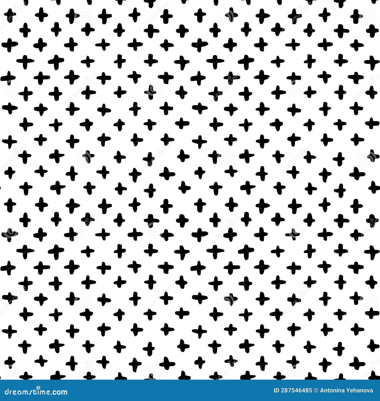 Hand Drawn Vector Texture Crosses . Seamless Pattern Stock Vector ...