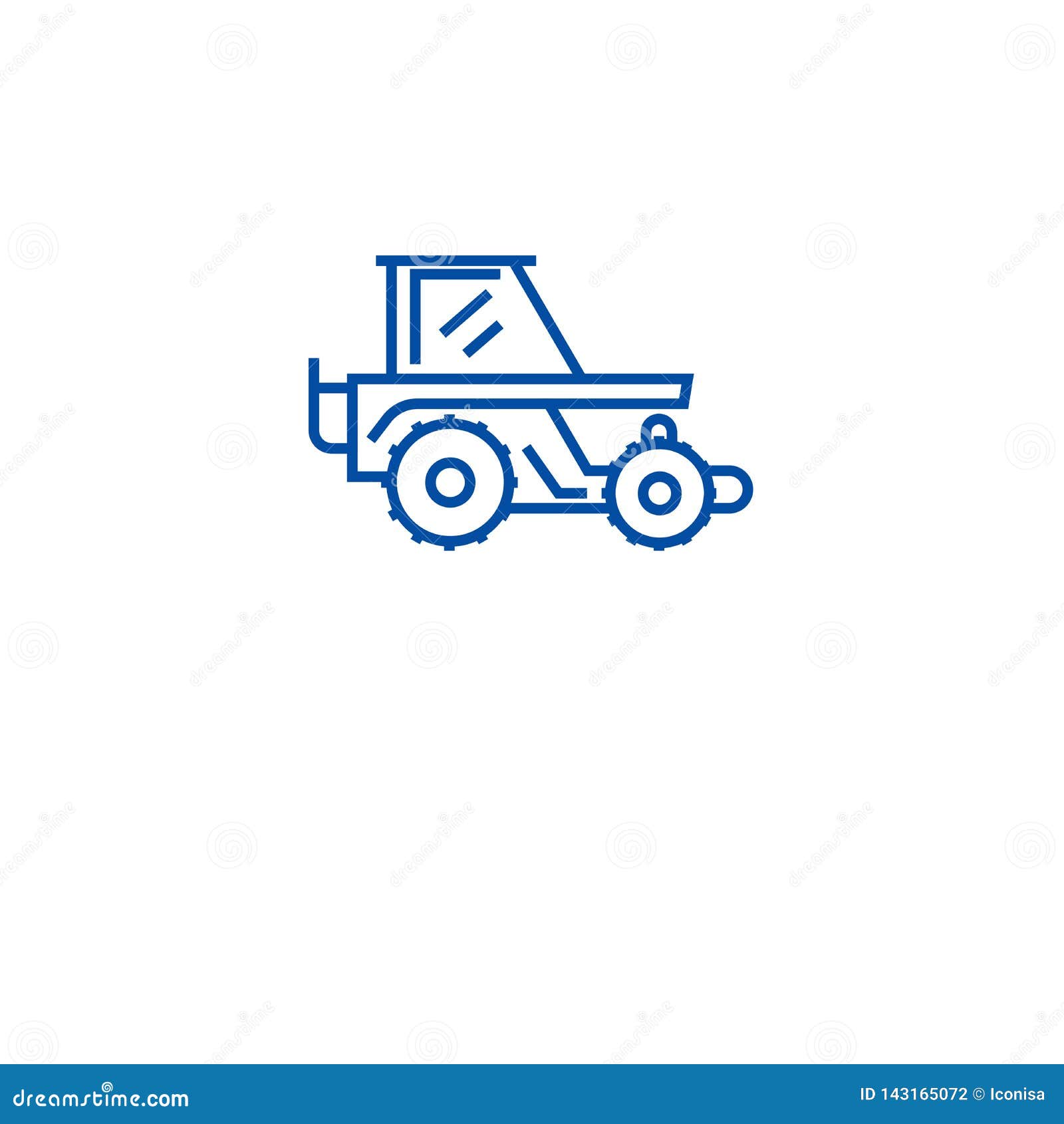 Harvesting Tractor Line Icon Concept. Harvesting Tractor Flat Vector ... Harvesting Tractor Line Icon Concept. Harvesting Tractor Flat Vector ...