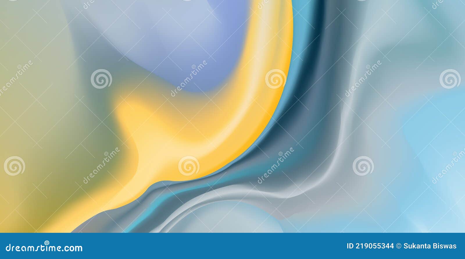 Web Header Background with Liquid Gery, Blue and Yellow Paint Flow ...