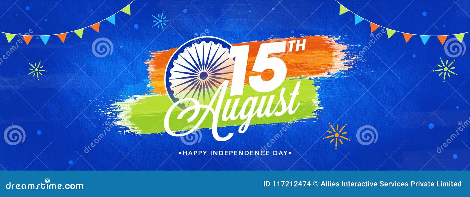 Web Header or Banner Design with Stylish Text 15th August and As Stock ...