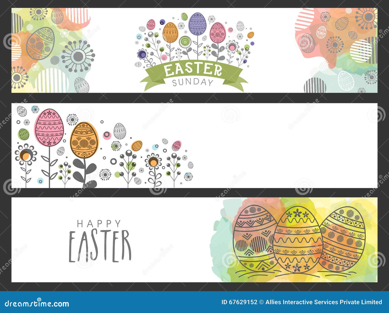 Web Header or Banner for Easter Celebration. Stock Illustration ...