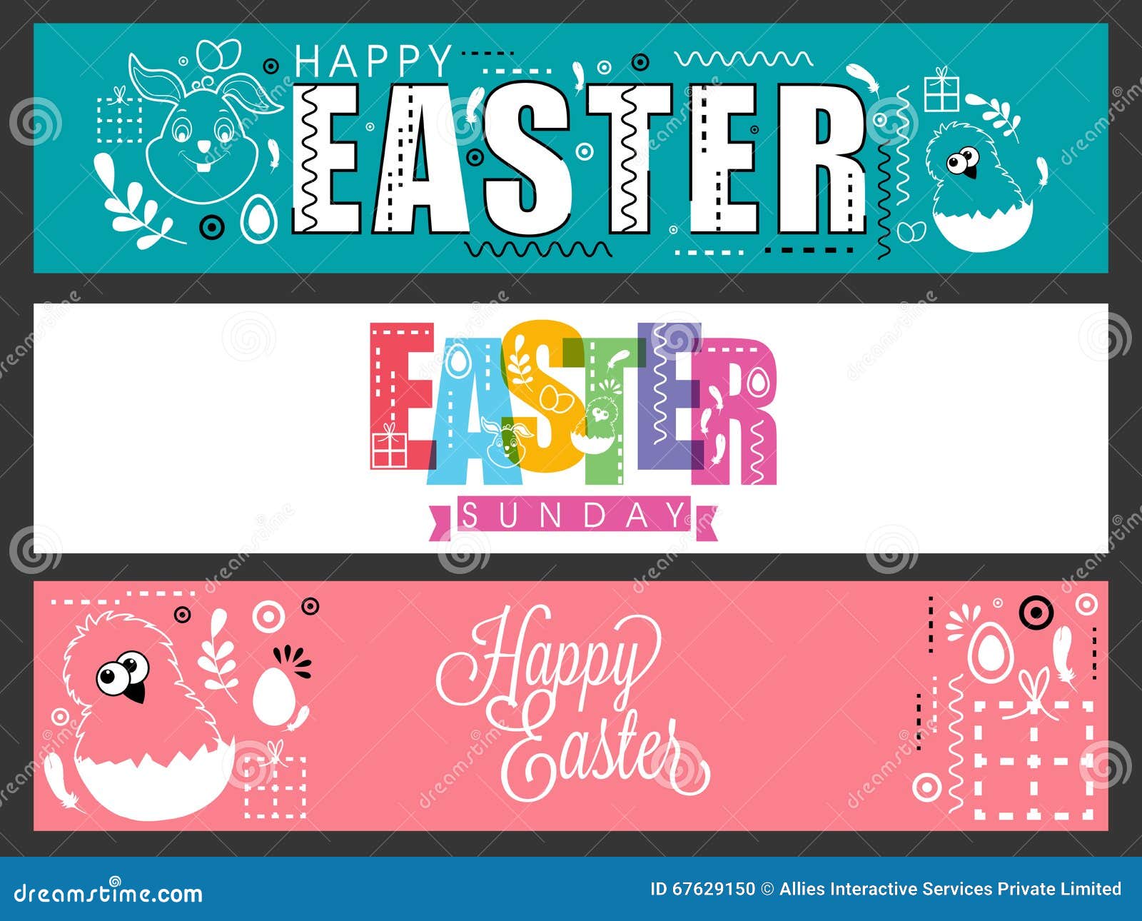 Web Header or Banner for Easter Celebration. Stock Illustration ...