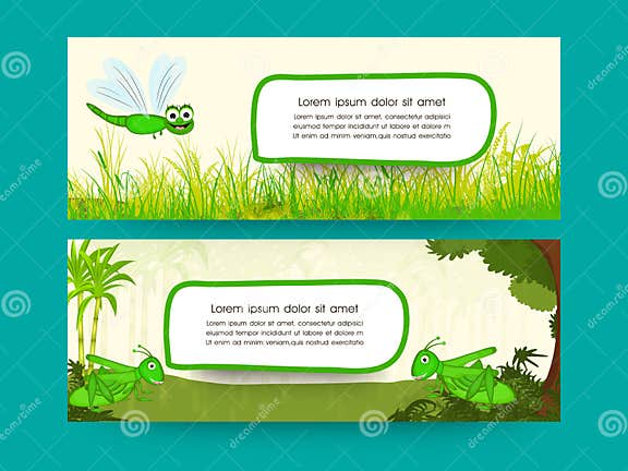 Web header or banner set. stock illustration. Illustration of creative ...