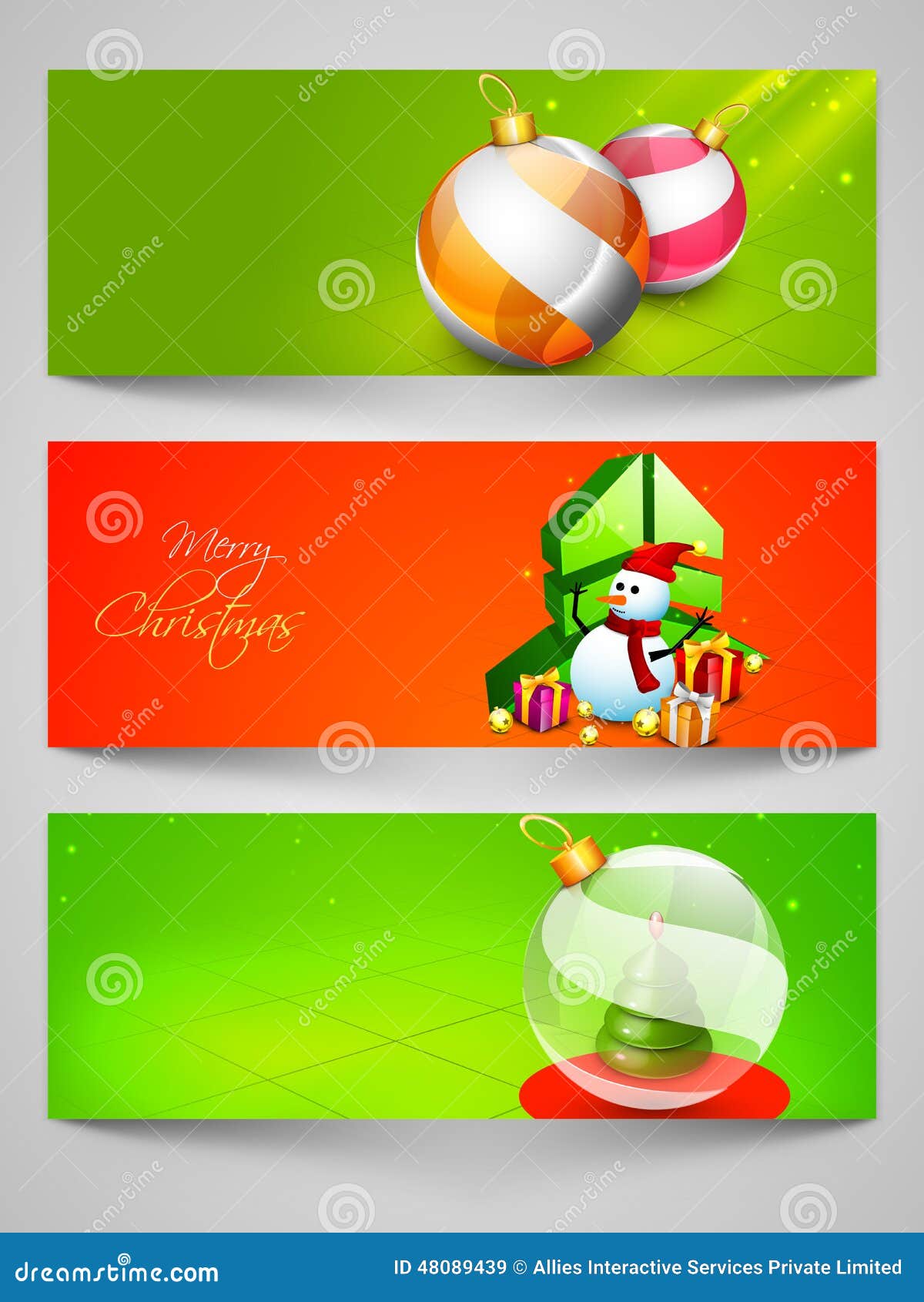 Web Header or Banner Set for Merry Christmas Celebration. Stock ...