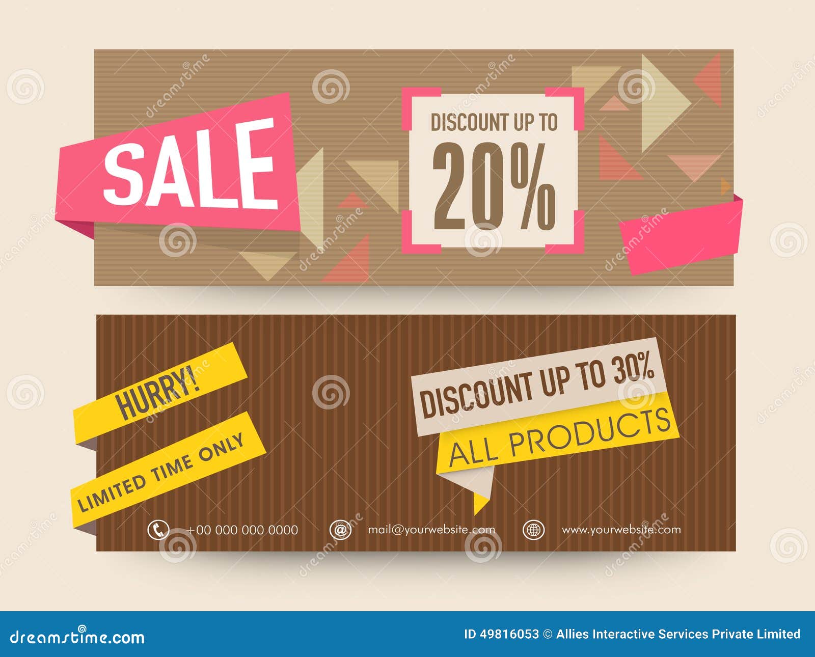 Web Header or Banner Set of Sale. Stock Illustration - Illustration of ...