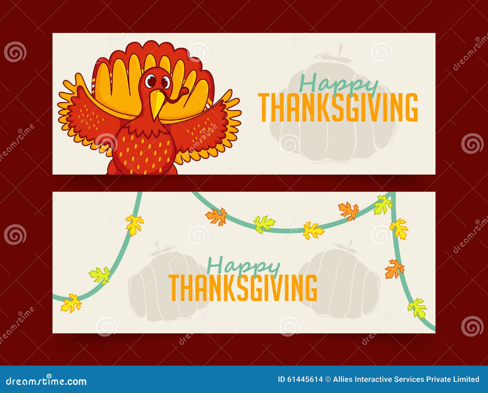 Web Header or Banner for Thanksgiving Day. Stock Illustration ...