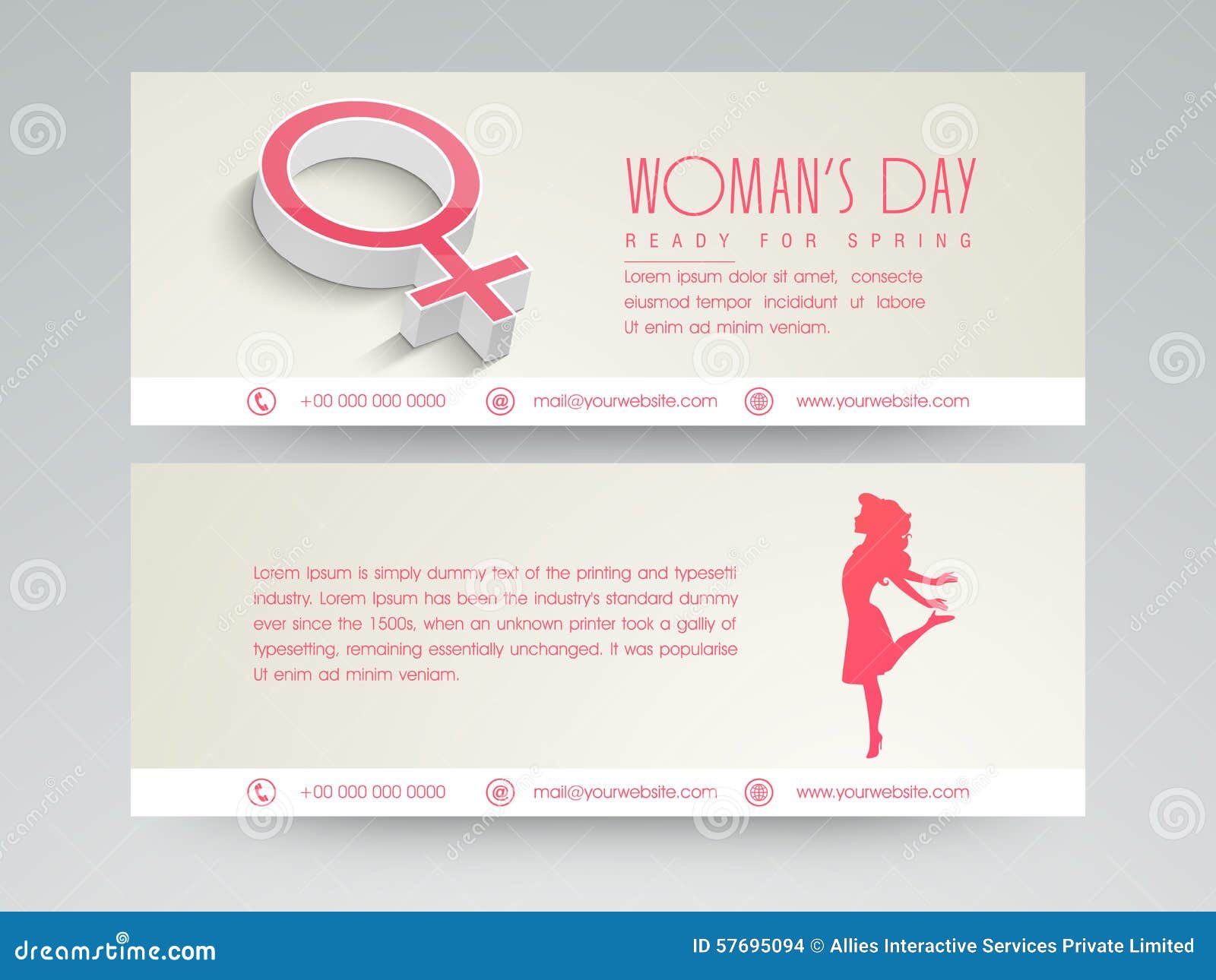 Web Header Design for Woman S Day Celebration. Stock Illustration ...