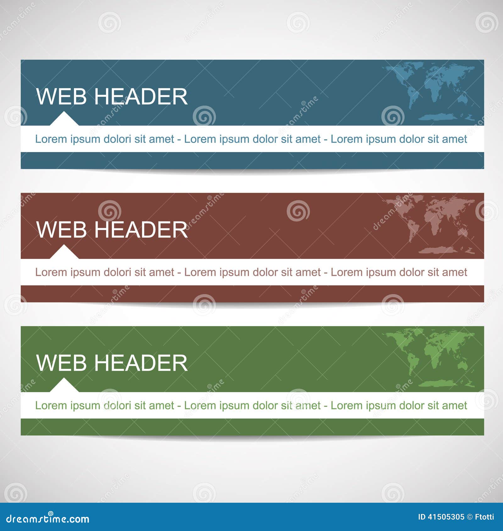 Web Header in Flat Design Style Stock Vector - Illustration of ...