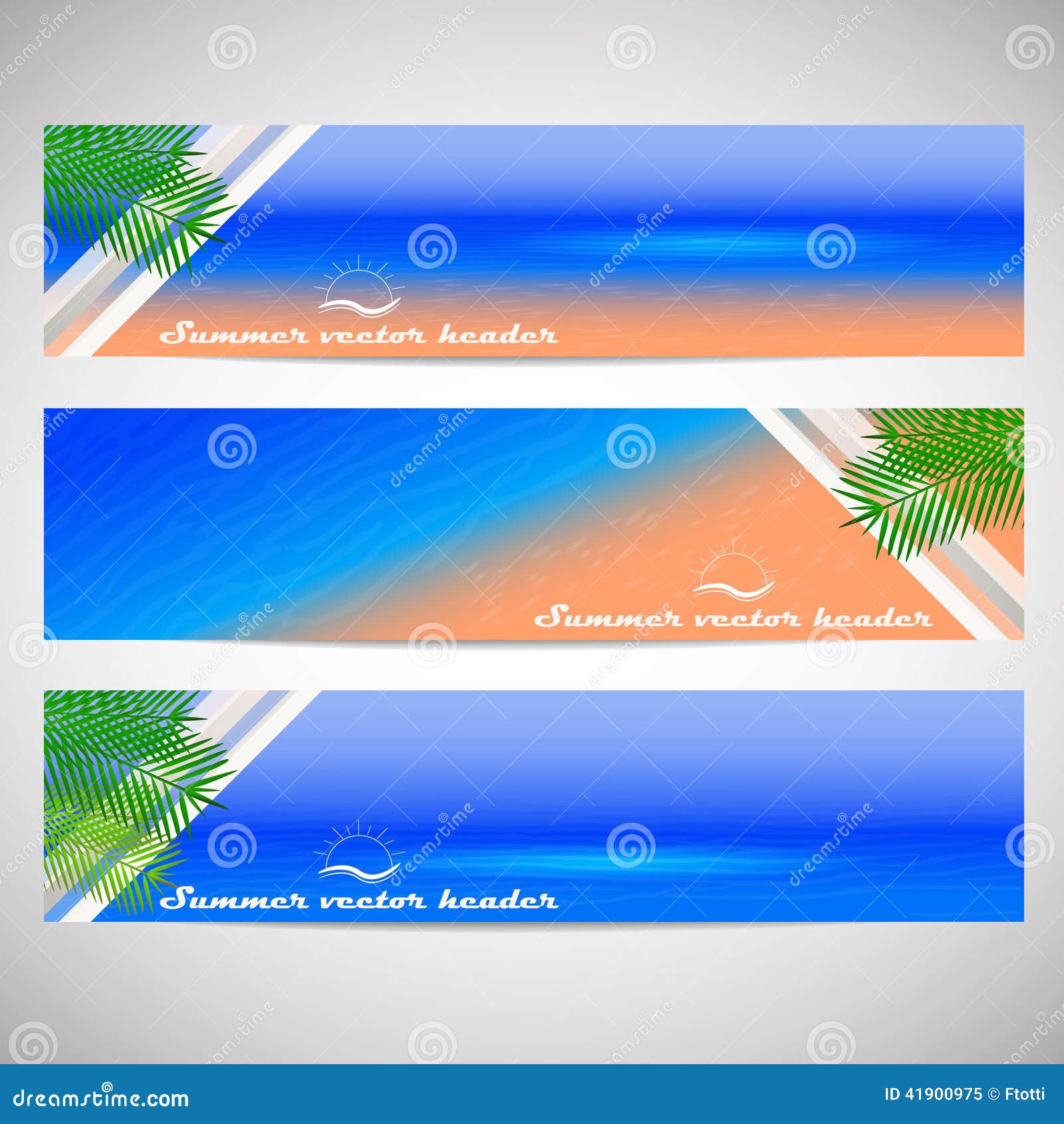 Web Headers or Banners with Summer Holiday Theme Stock Vector ...