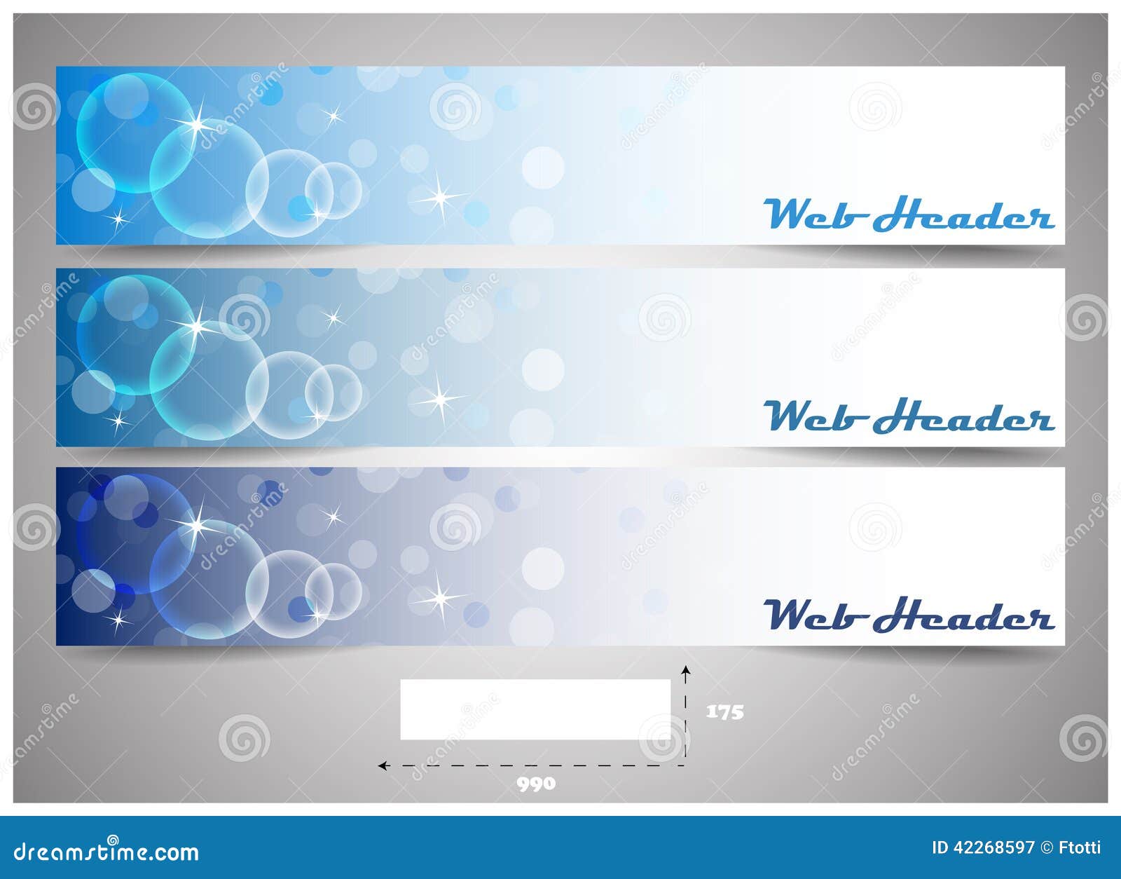 Web Headers with Precise Dimension, Set of Banners Stock Vector ...