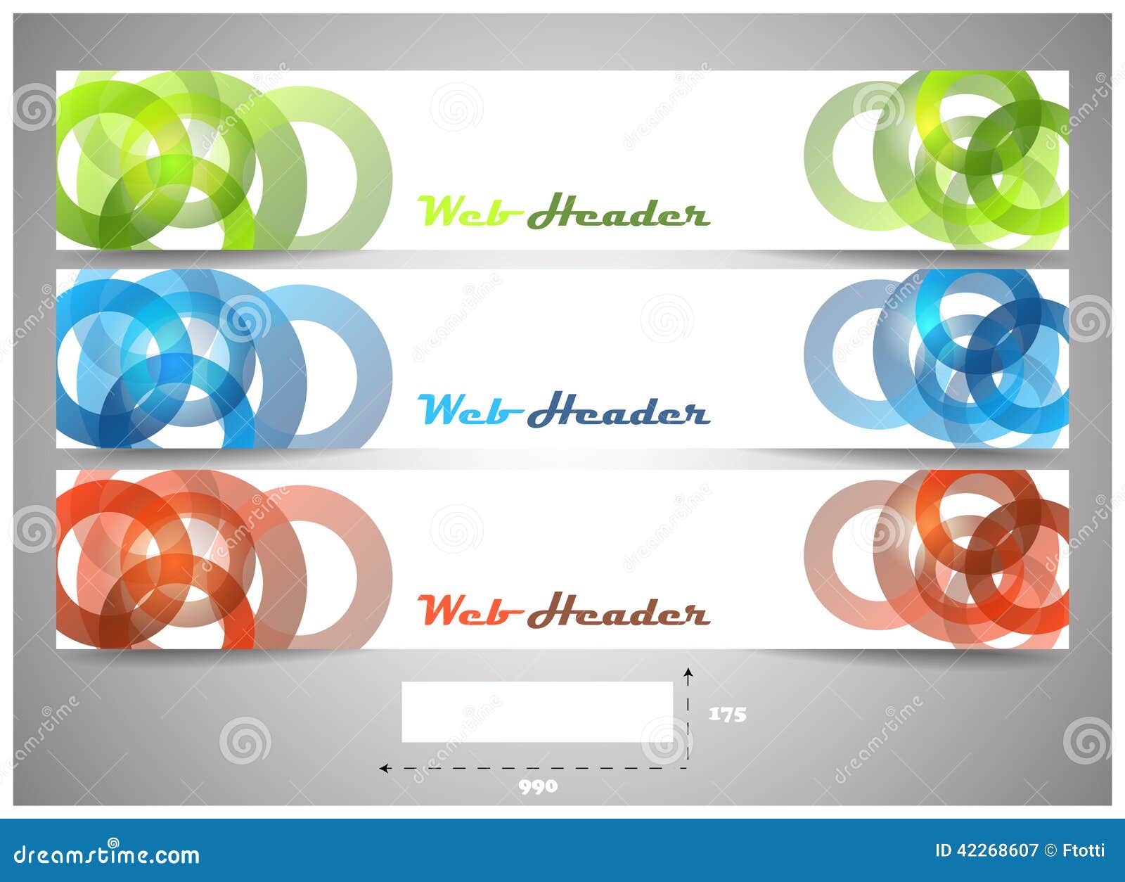 Web Headers with Precise Dimension, Set of Banners Stock Vector - Illustration of blank, banner ...