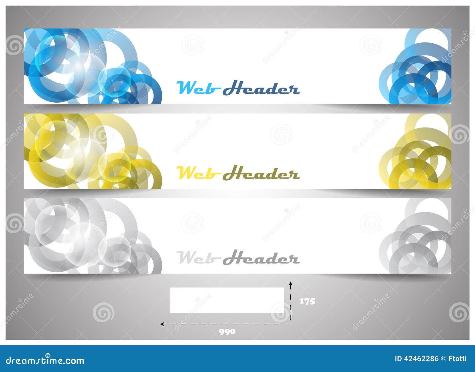 Web Headers with Precise Dimension, Set of Banners Stock Vector ...
