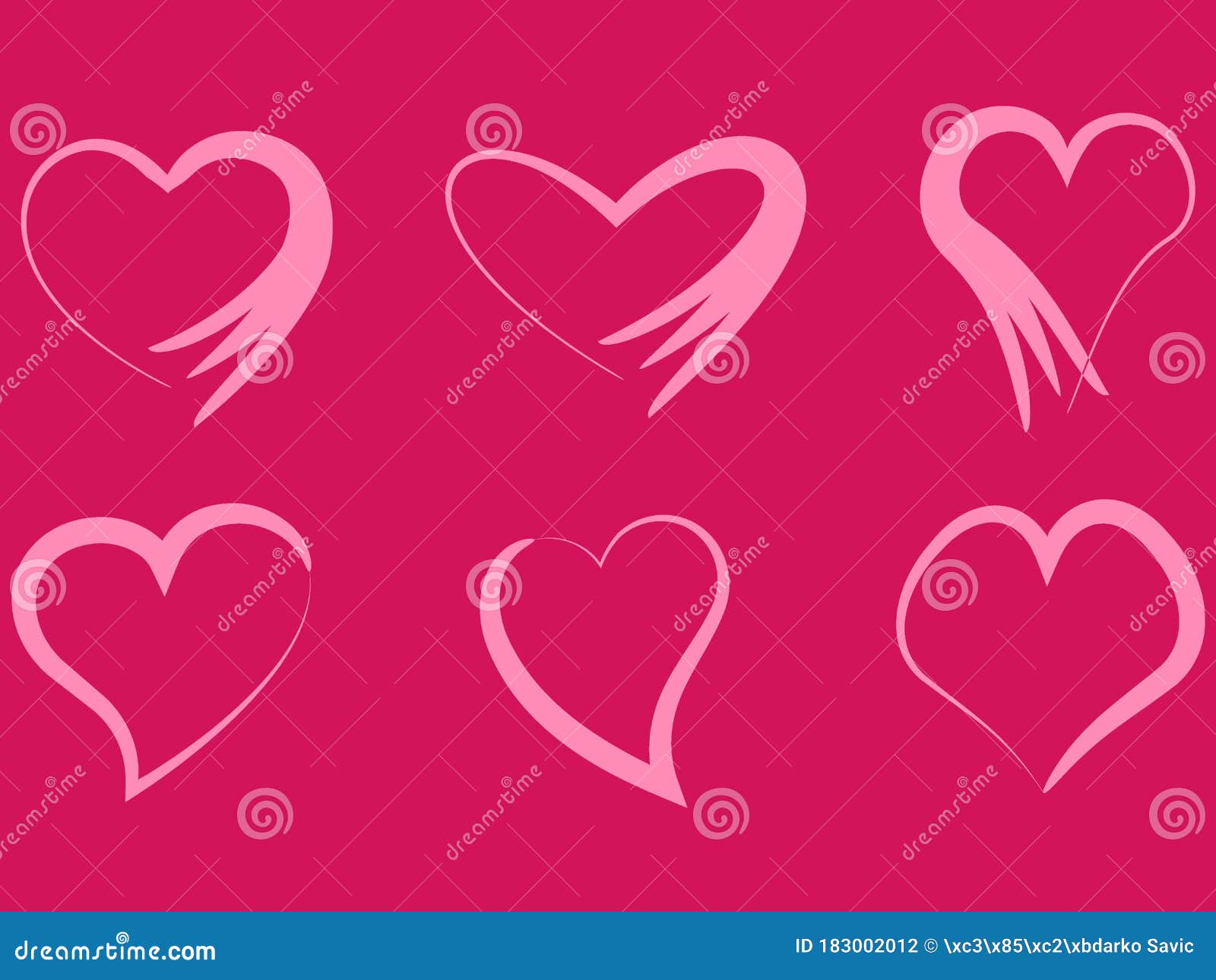 Hearts Set Vector Illustration Stock Vector - Illustration of affection ...