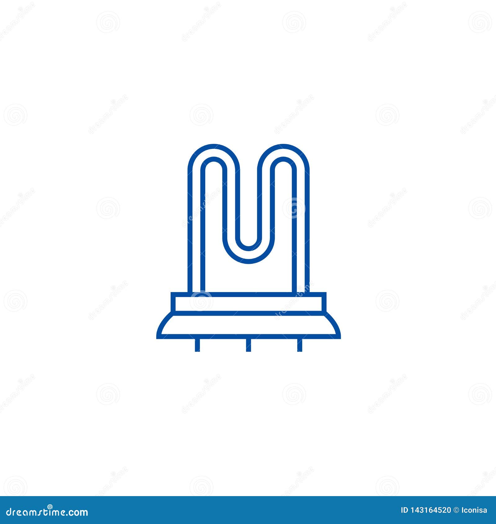 Heating Element Line Icon Concept. Heating Element Flat Vector Symbol ...