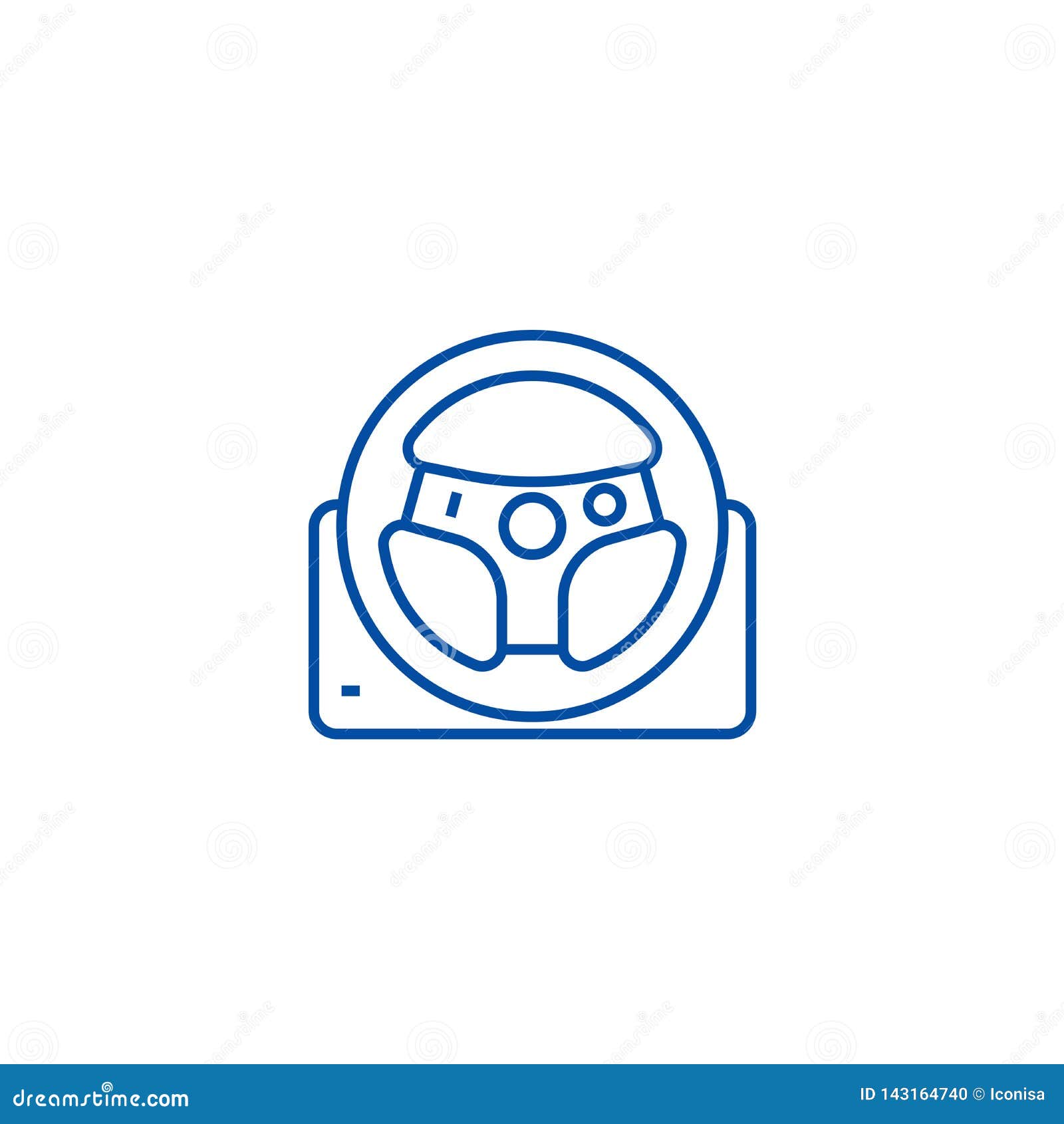 Helm Line Icon Concept. Helm Flat Vector Symbol, Sign, Outline ...