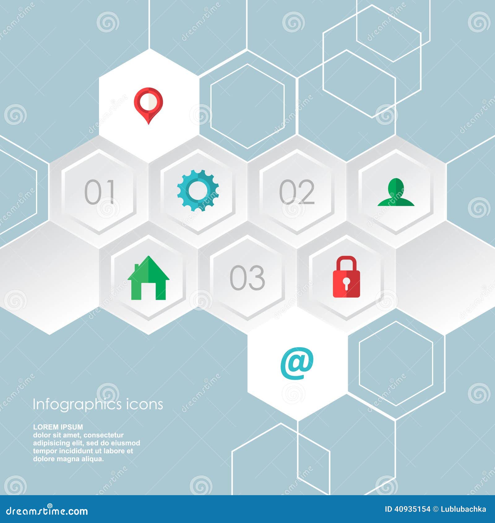 Web Hexagonal Infographics Icons Set for Business Site, Presentations ...