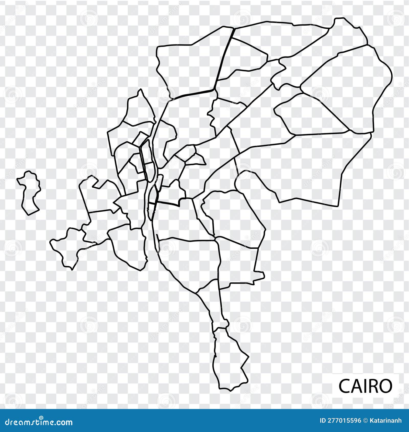 High Quality Map of Cairo is a Capital Egypt, with Borders of the ...