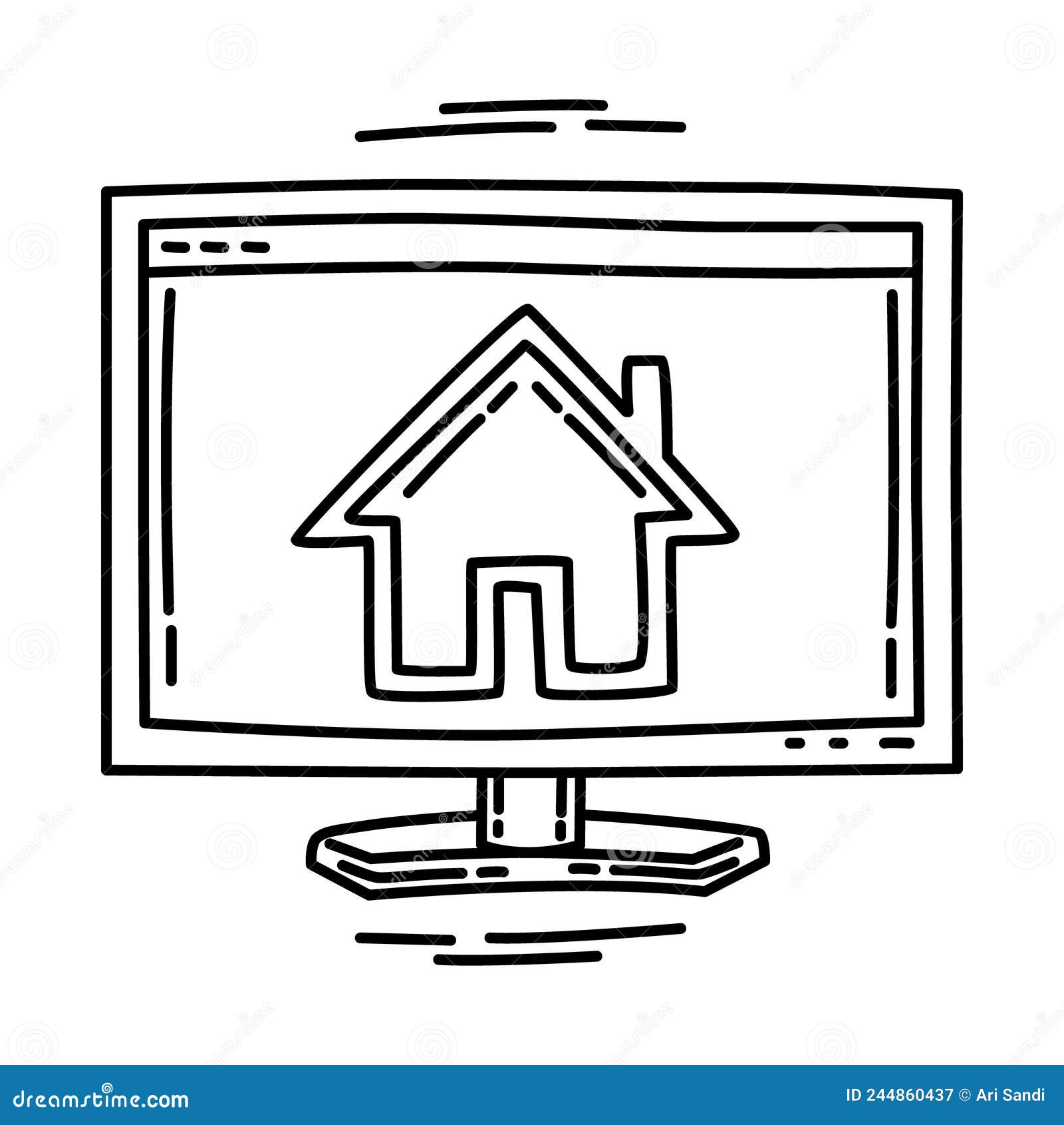 Web Homepage Icon. Doodle Hand Drawn or Outline Icon Style Stock Vector ...