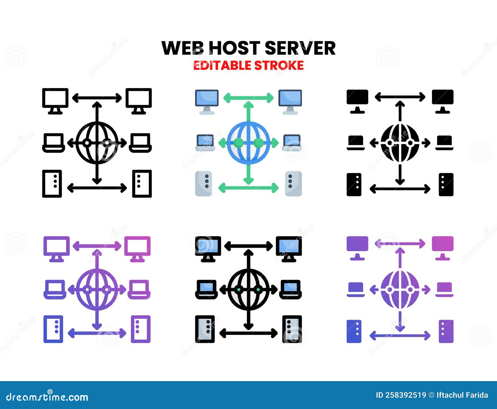 Web Host Server Icon Set with Different Style Stock Vector ...
