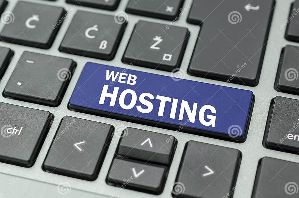 Web hosting button stock image. Image of media, networking - 35619107