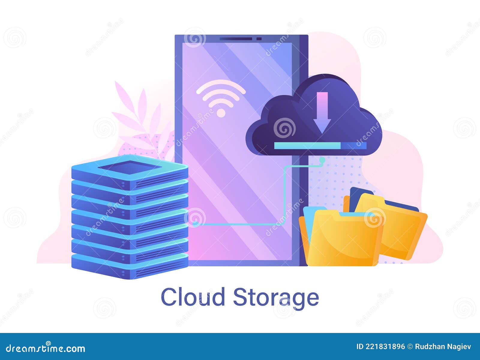 Web Hosting and Cloud Storage Concept Stock Vector - Illustration of communication, design ...