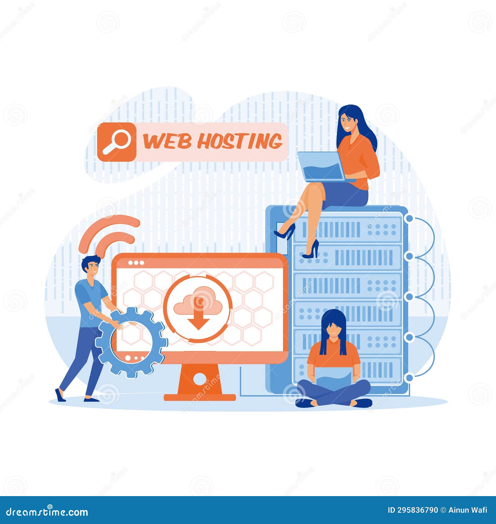 Web Hosting Concept Of Cloud Computing Online Database Technology Security Computer Web