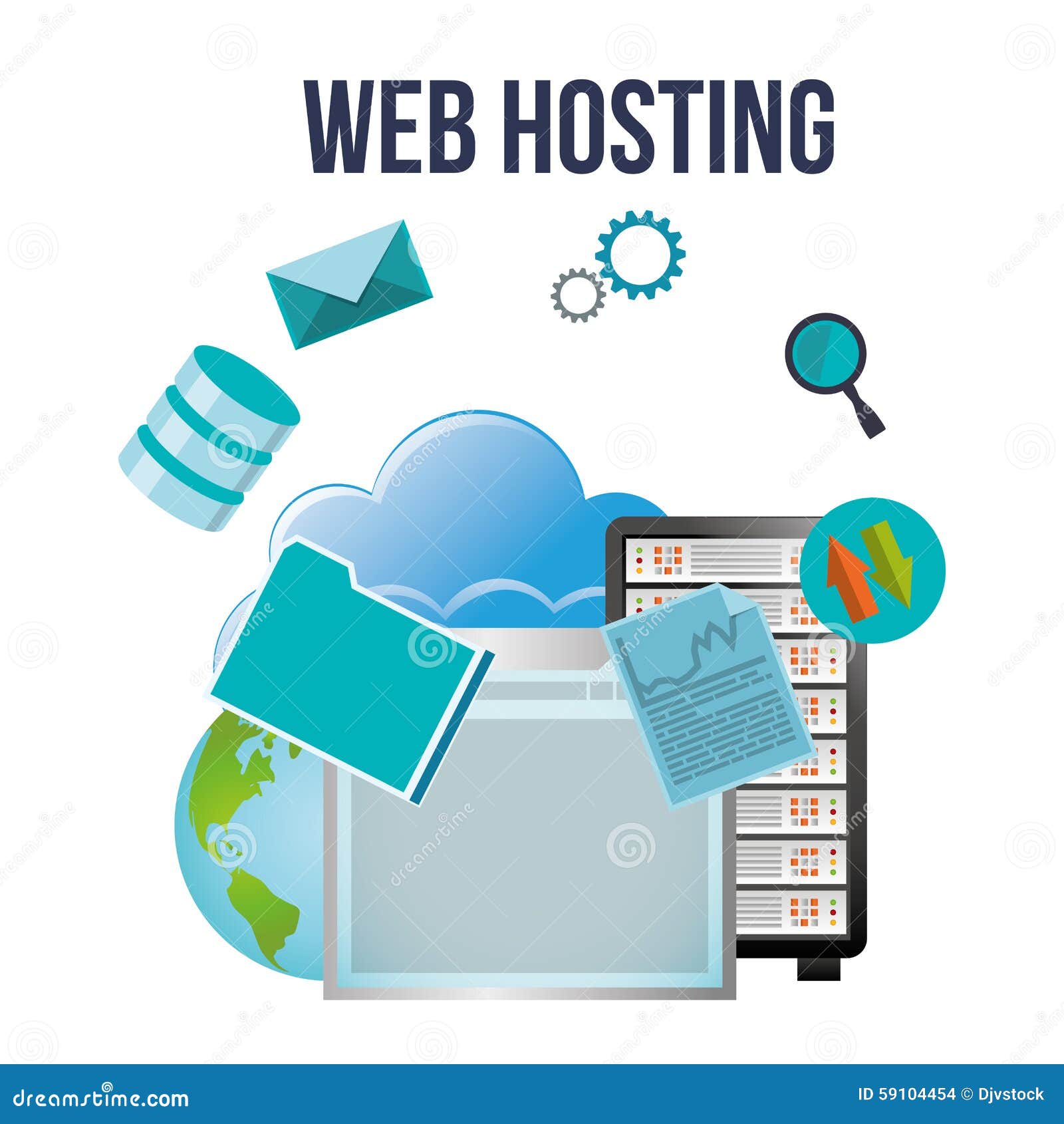 Web hosting design stock vector. Illustration of gear - 59104454 Web hosting design stock vector. Illustration of gear - 59104454