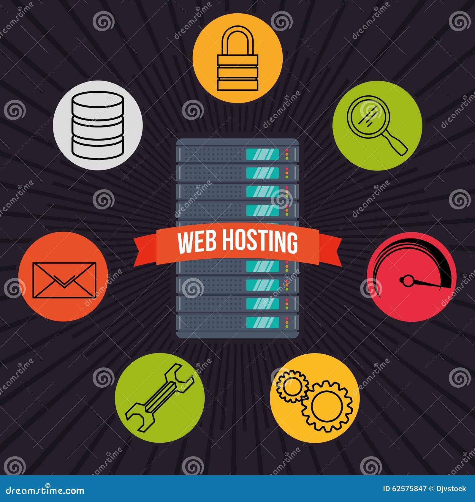 Web hosting design stock vector. Illustration of support - 62575847