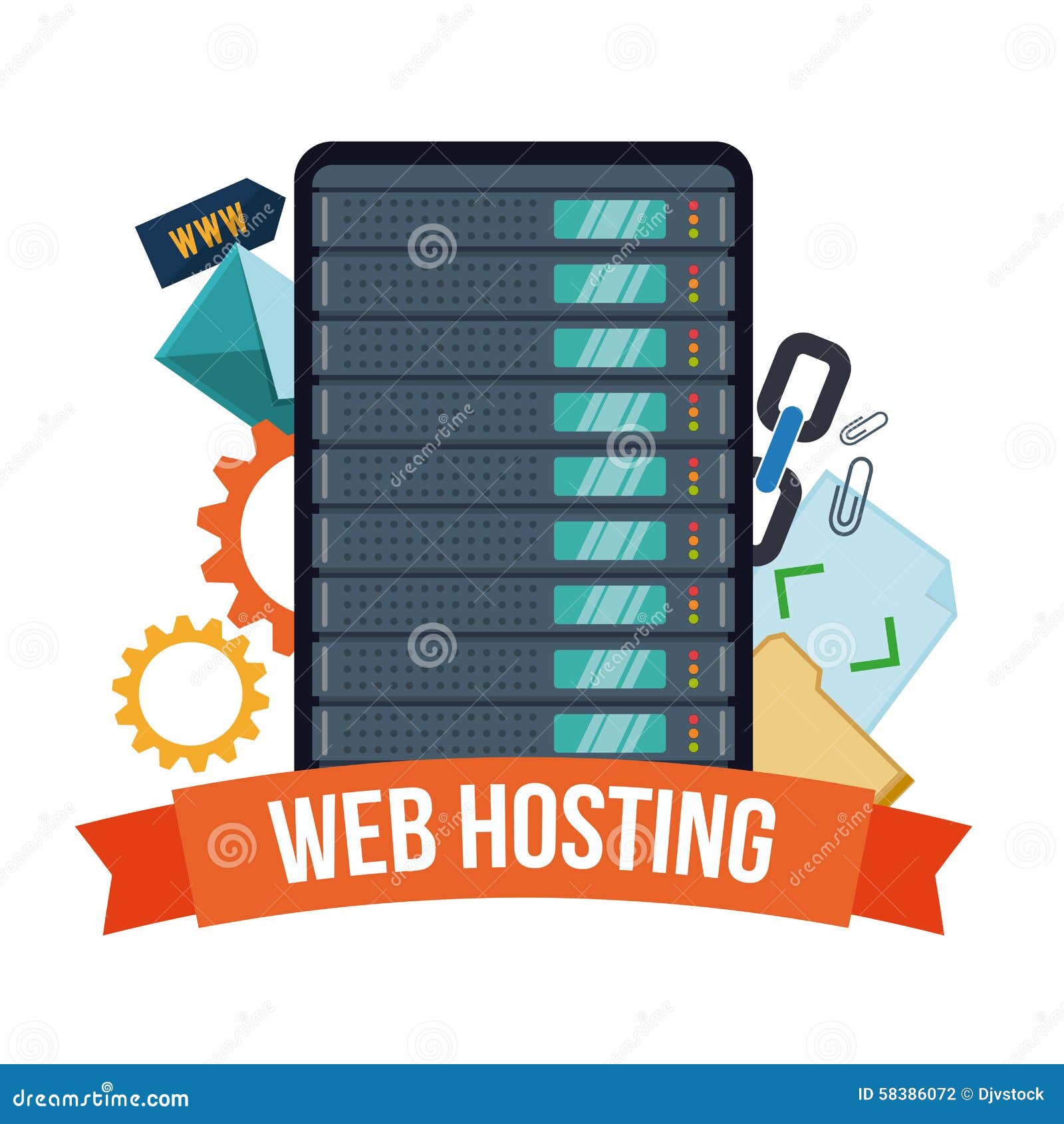 Web hosting design. stock vector. Illustration of online - 58386072