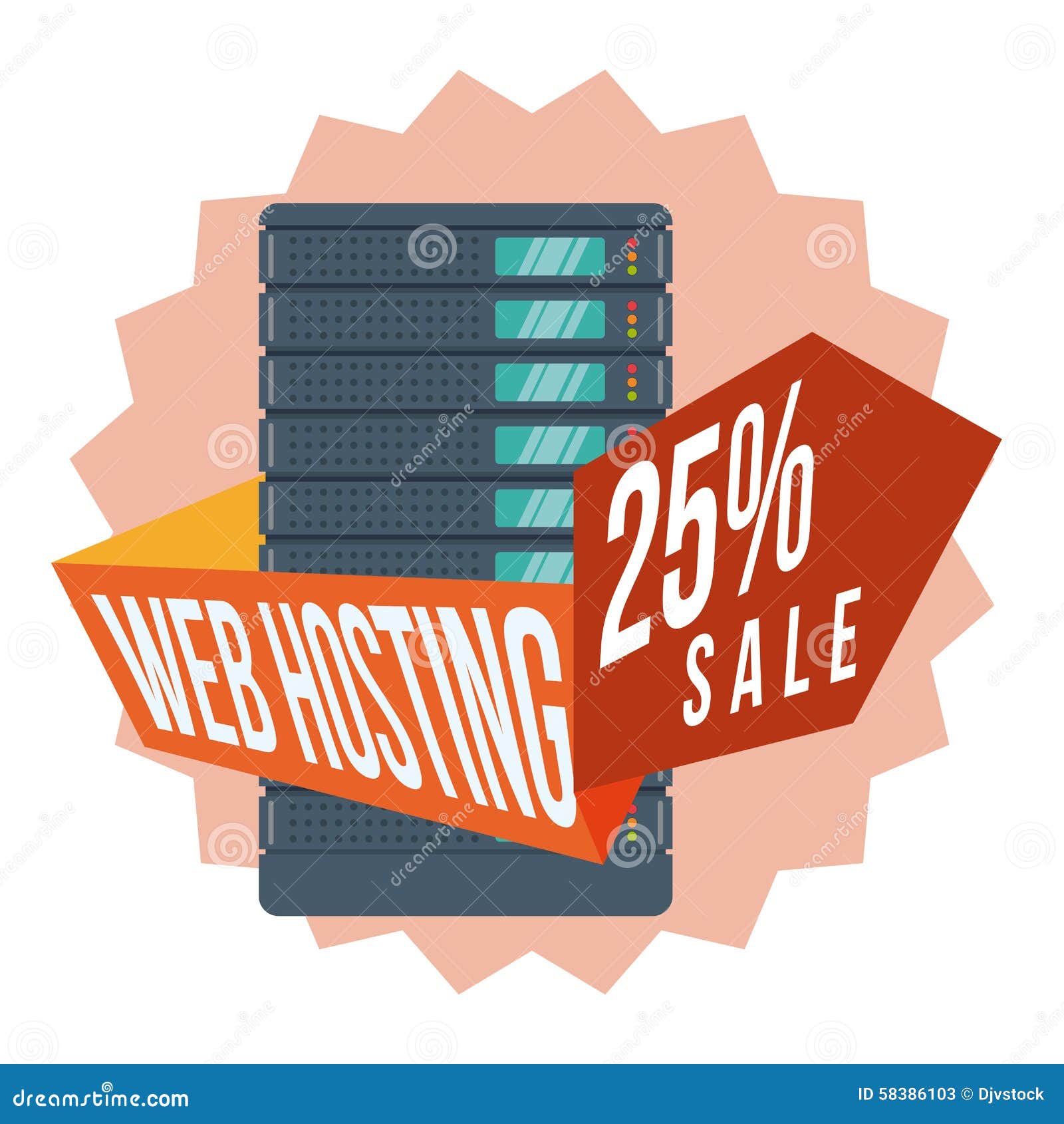 Web hosting design. stock vector. Illustration of database - 58386103