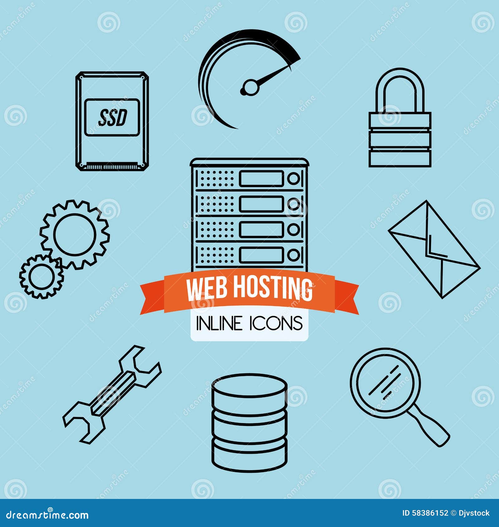 Web hosting design. stock vector. Illustration of internet - 58386152